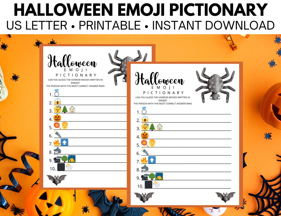 Halloween Emoji Pictionary Halloween Kids Activity Halloween - Etsy