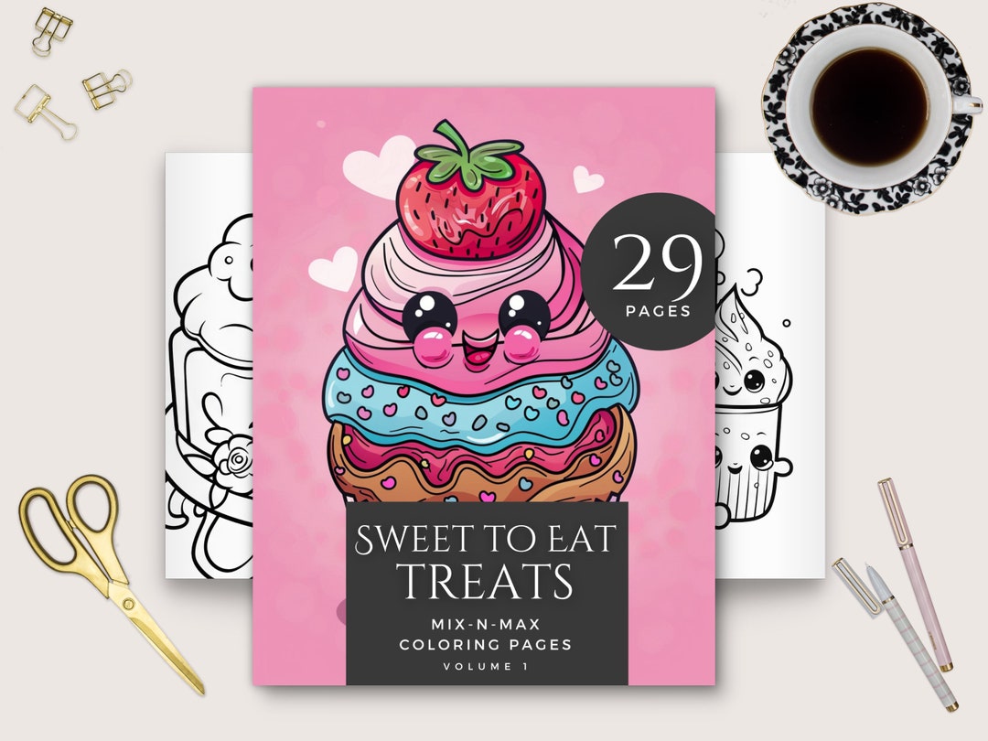 Cupcake Coloring Pages, Sweet Treats Printables, Cupcake Printables ...