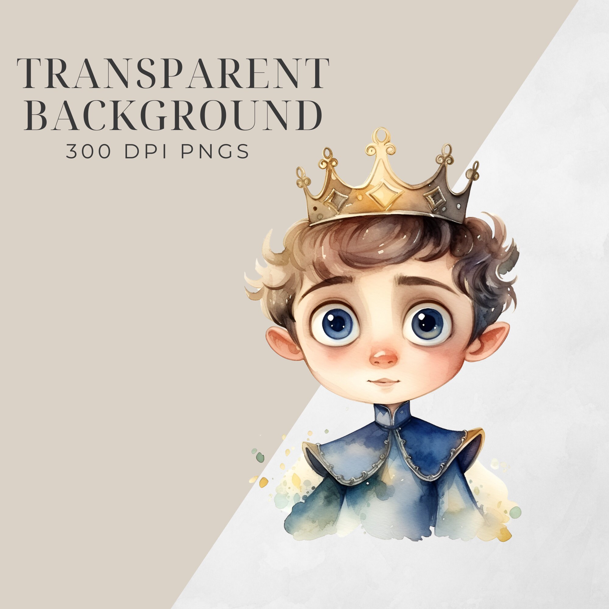 Prince Clipart, Watercolour Clipart, Digital Download, Paper Craft ...