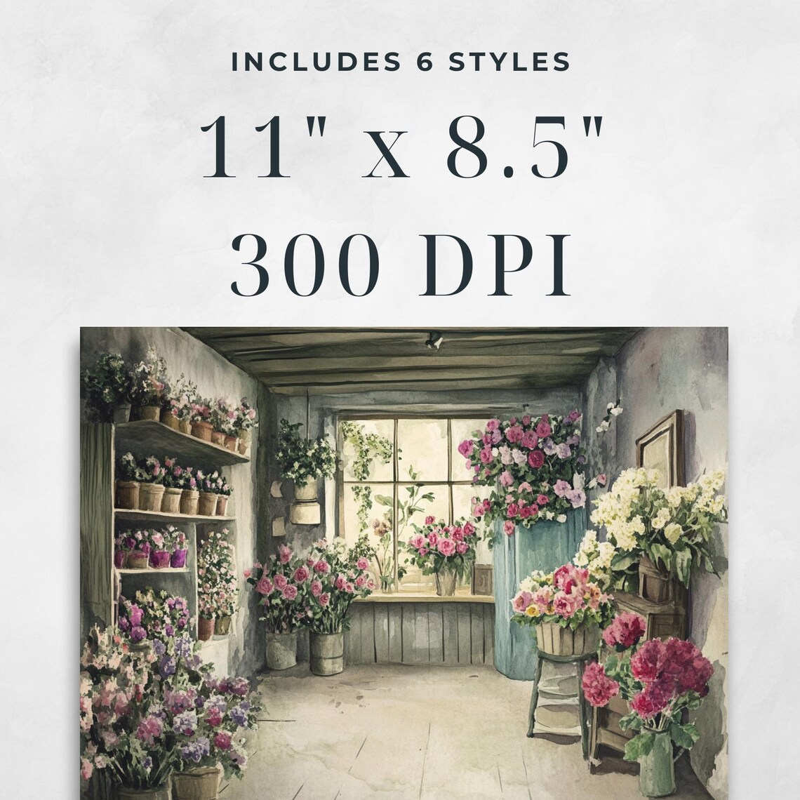 Flower Shop Digital Paper, Flower Shop Junk Journal Pages, Paper Craft ...