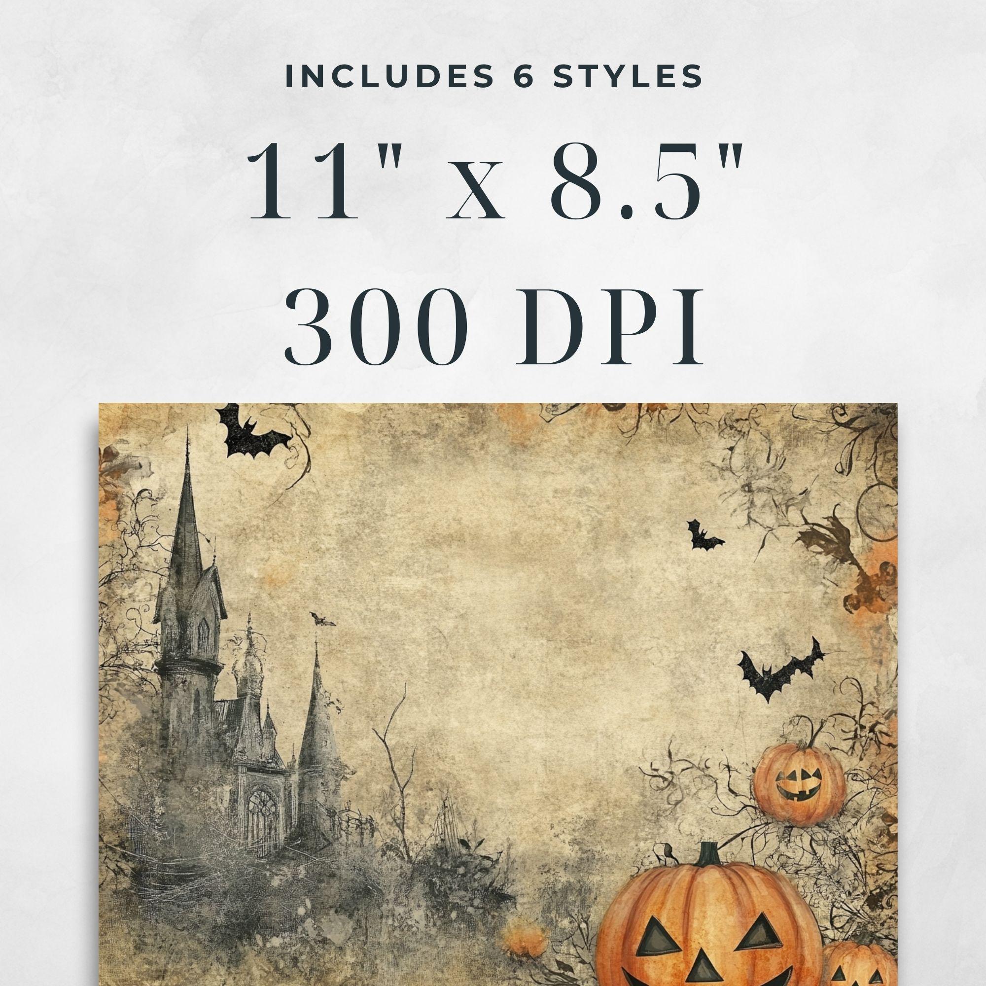 Vintage Shabby Chic Halloween Papers, Halloween Printable Journal Pages ...