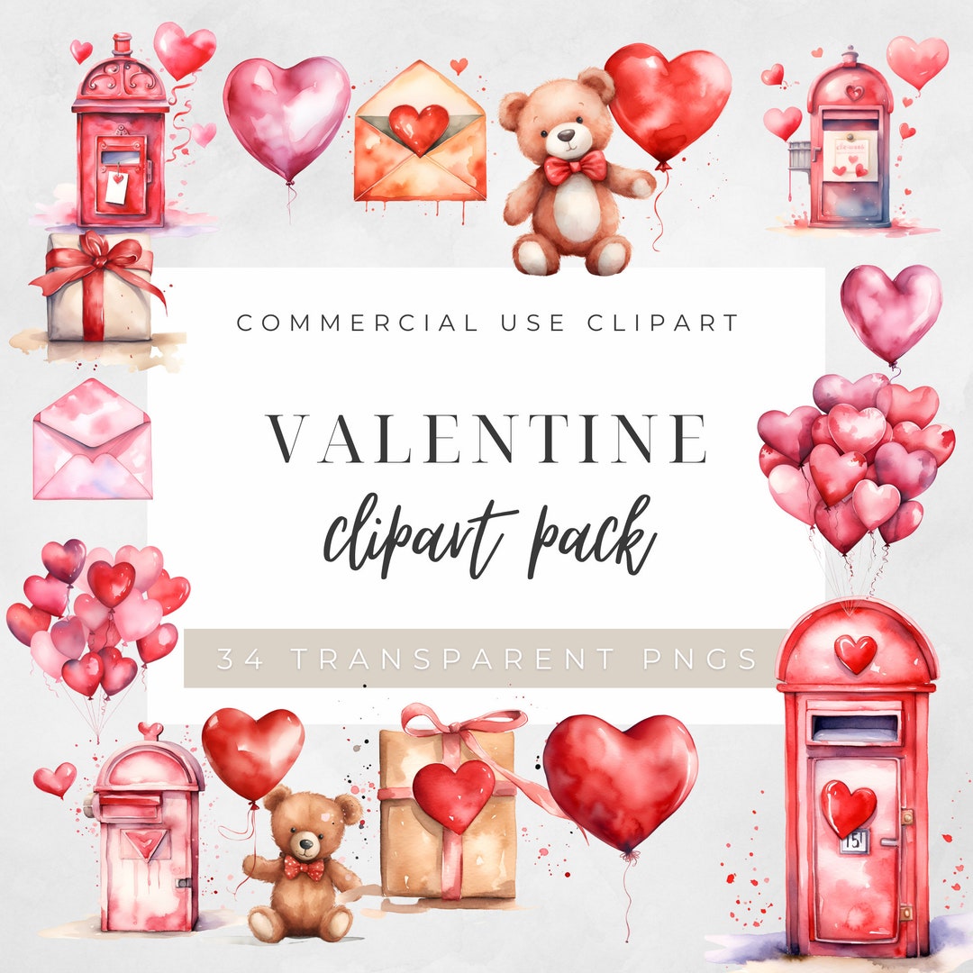 Valentines Day Clipart, Love Letters Clipart, Valentine's Mail, Romance ...