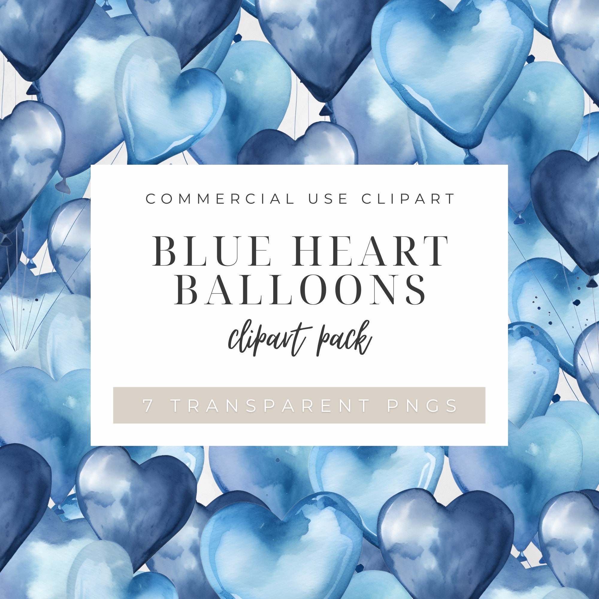 Blue Heart Balloons Clipart, Party Decorations, Birthday Clipart ...