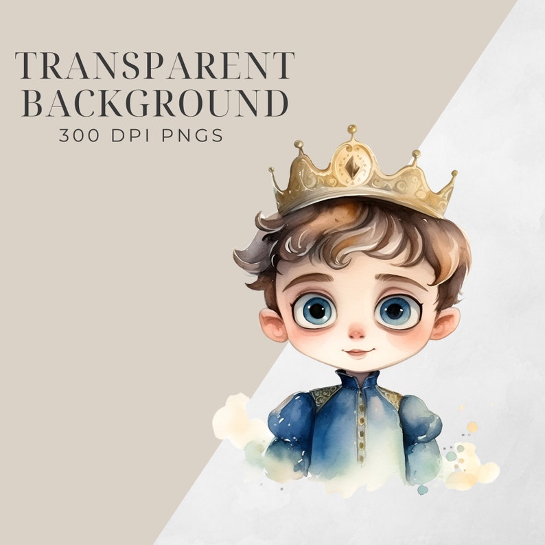 Prince Clipart, Watercolour Clipart, Digital Download, Paper Craft ...