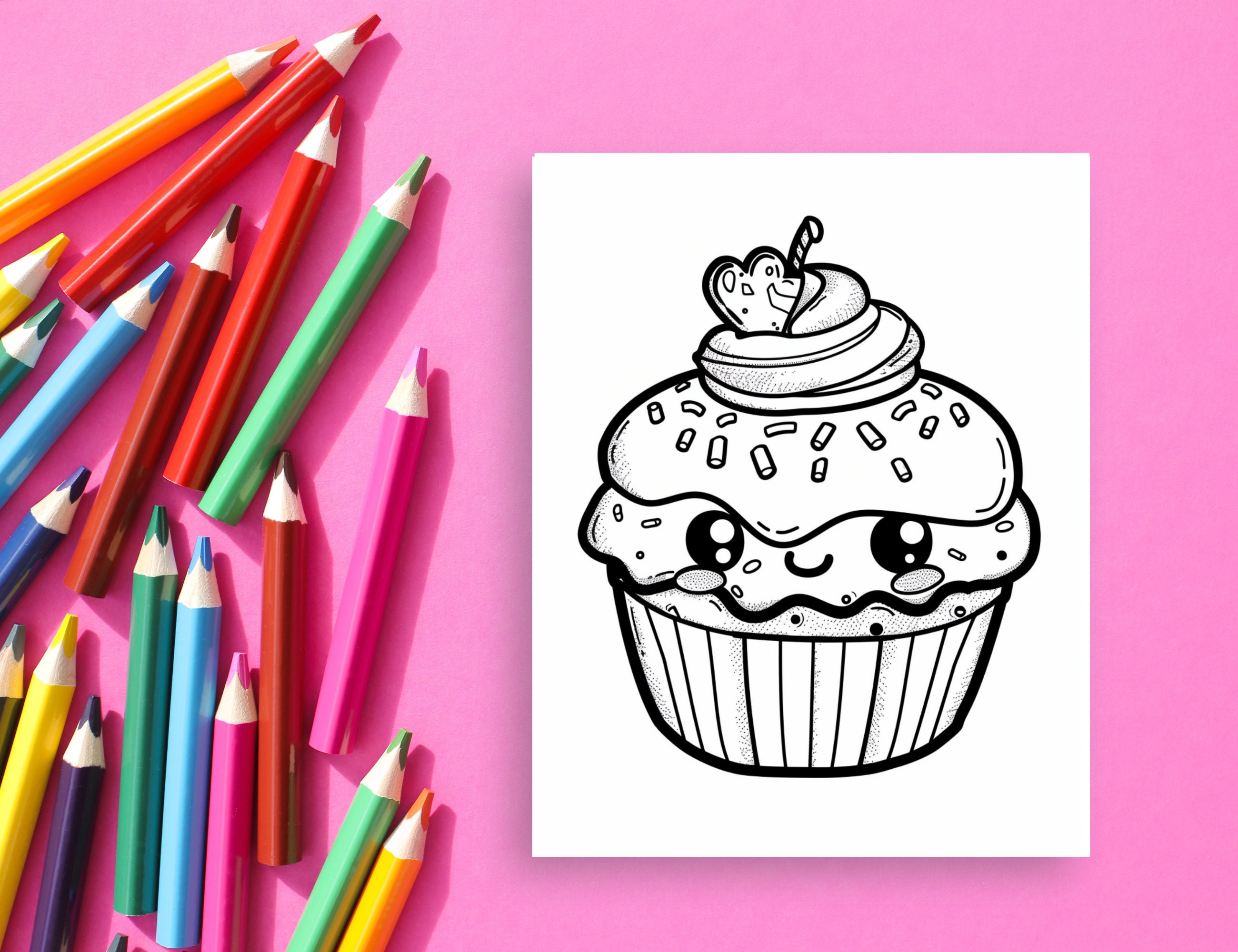 Cupcake Coloring Pages, Sweet Treats Printables, Cupcake Printables ...