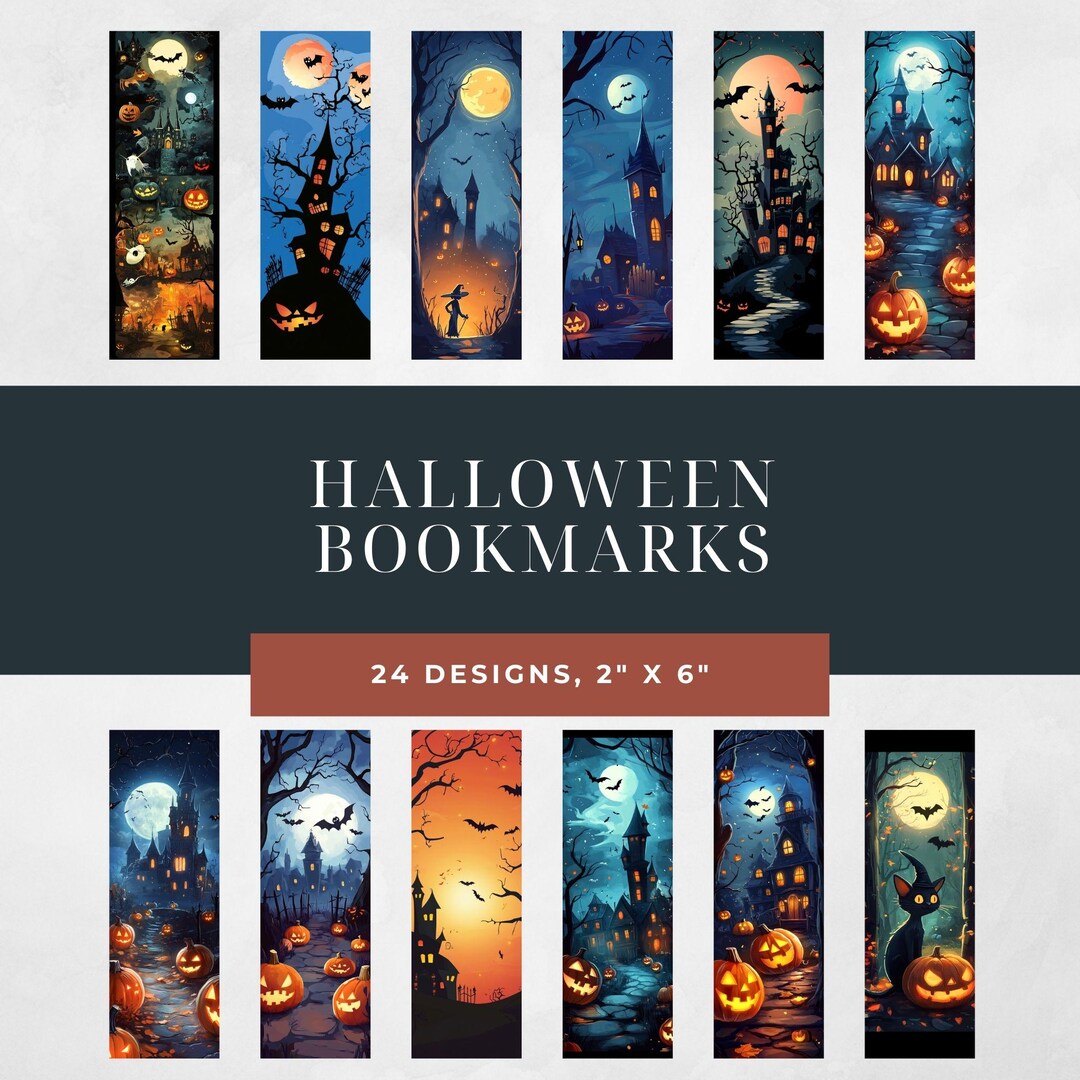 Halloween Bookmarks, Spooky Halloween Printable Bookmarks, Fun & Creepy ...