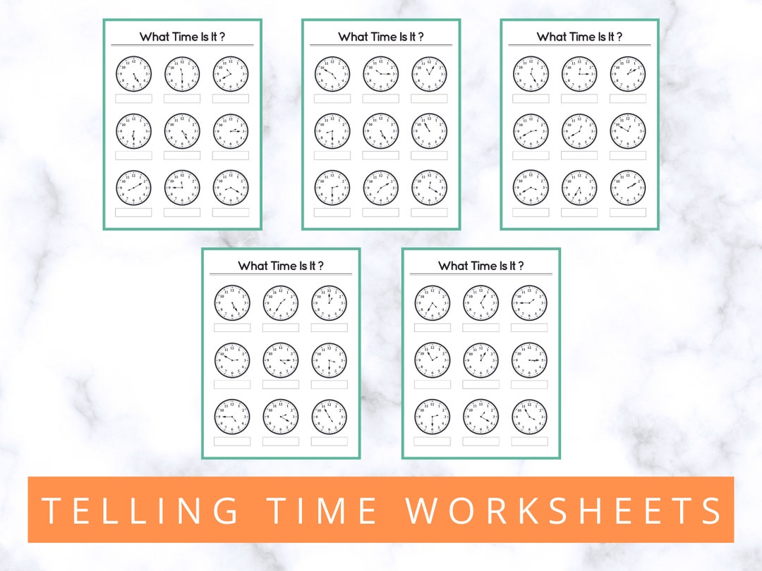 Telling Time Printable, Clock Worksheets, Learning Activity for Kids ...