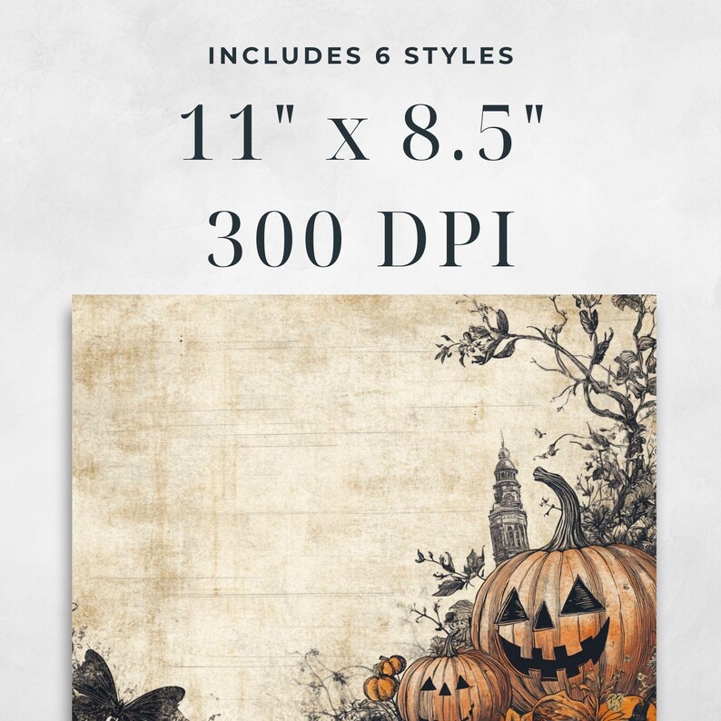 Vintage Shabby Chic Halloween Papers, Halloween Printable Journal Pages ...