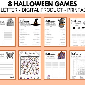 Halloween Party Games, 8 Printable Halloween Games, Halloween ...
