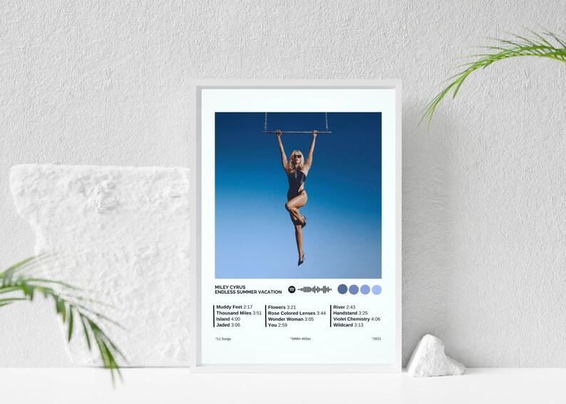 Miley Cyrus Endless Summer Vacation Album Poster - Miley Cyrus Flowers ...
