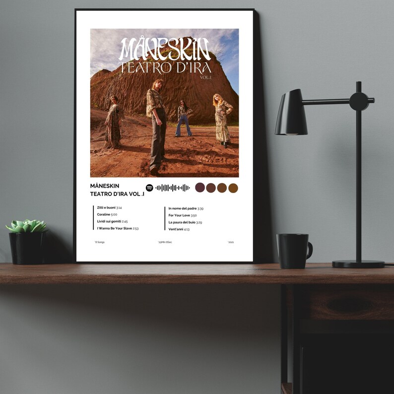 MÅNESKIN Album Poster - Maneskin Print - Maneskin Rock Music Album ...