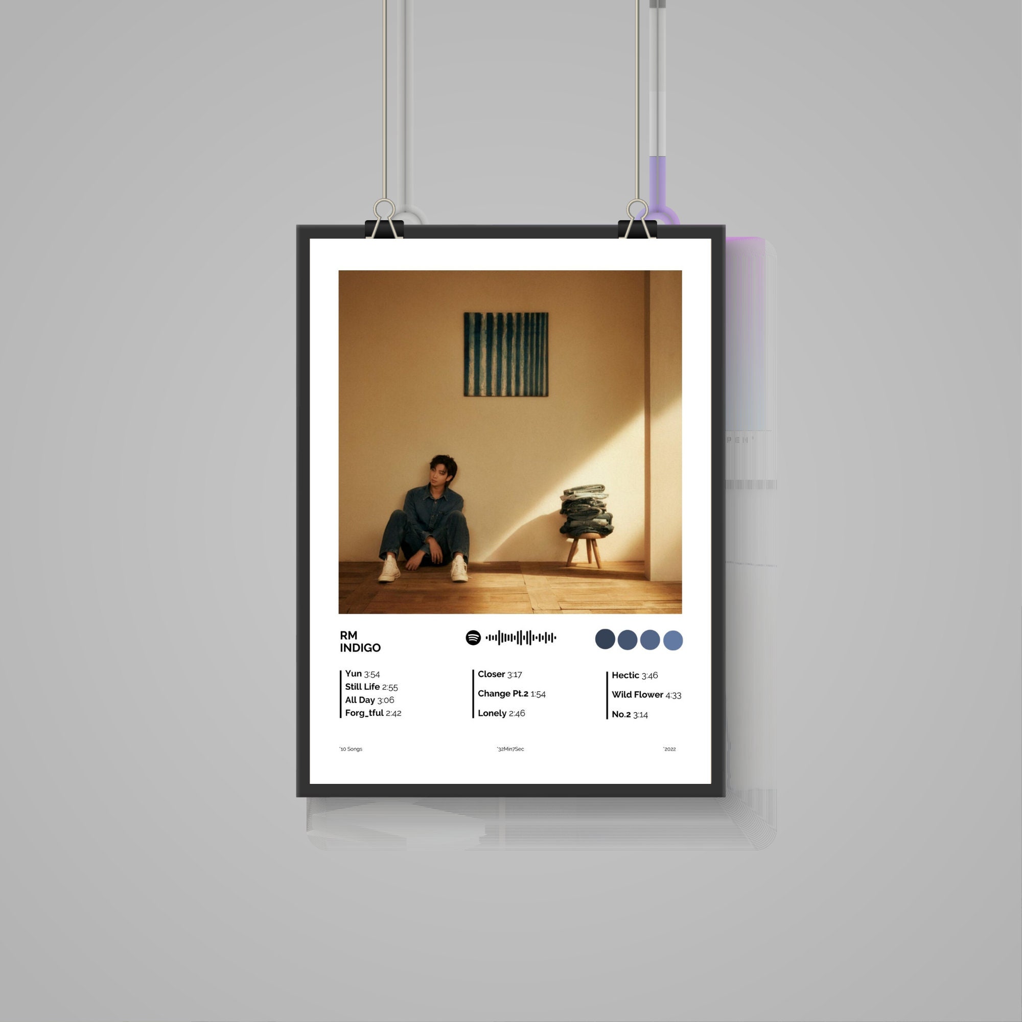 RM , Indigo Album Poster , RM Poster , Album Cover Poster , Music Print ...