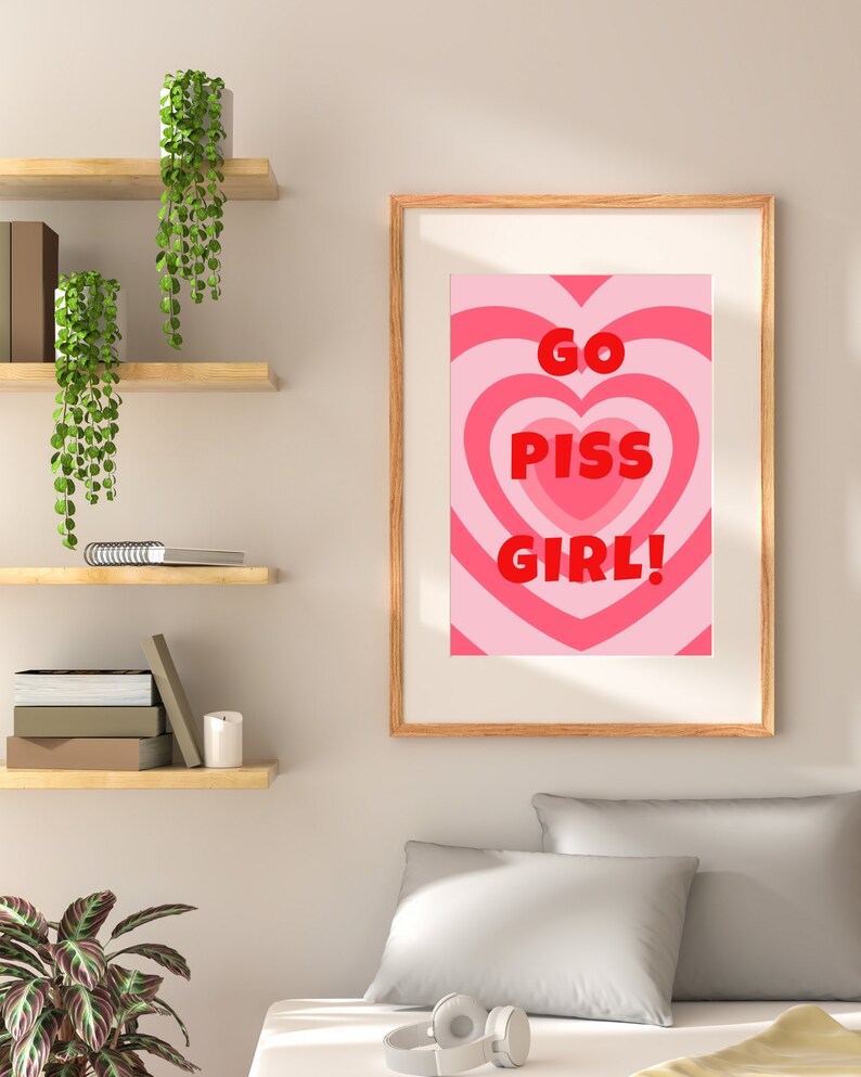 Go Piss Girl Heart Poster Y2k Retro Wall Art Digital Download Etsy Uk