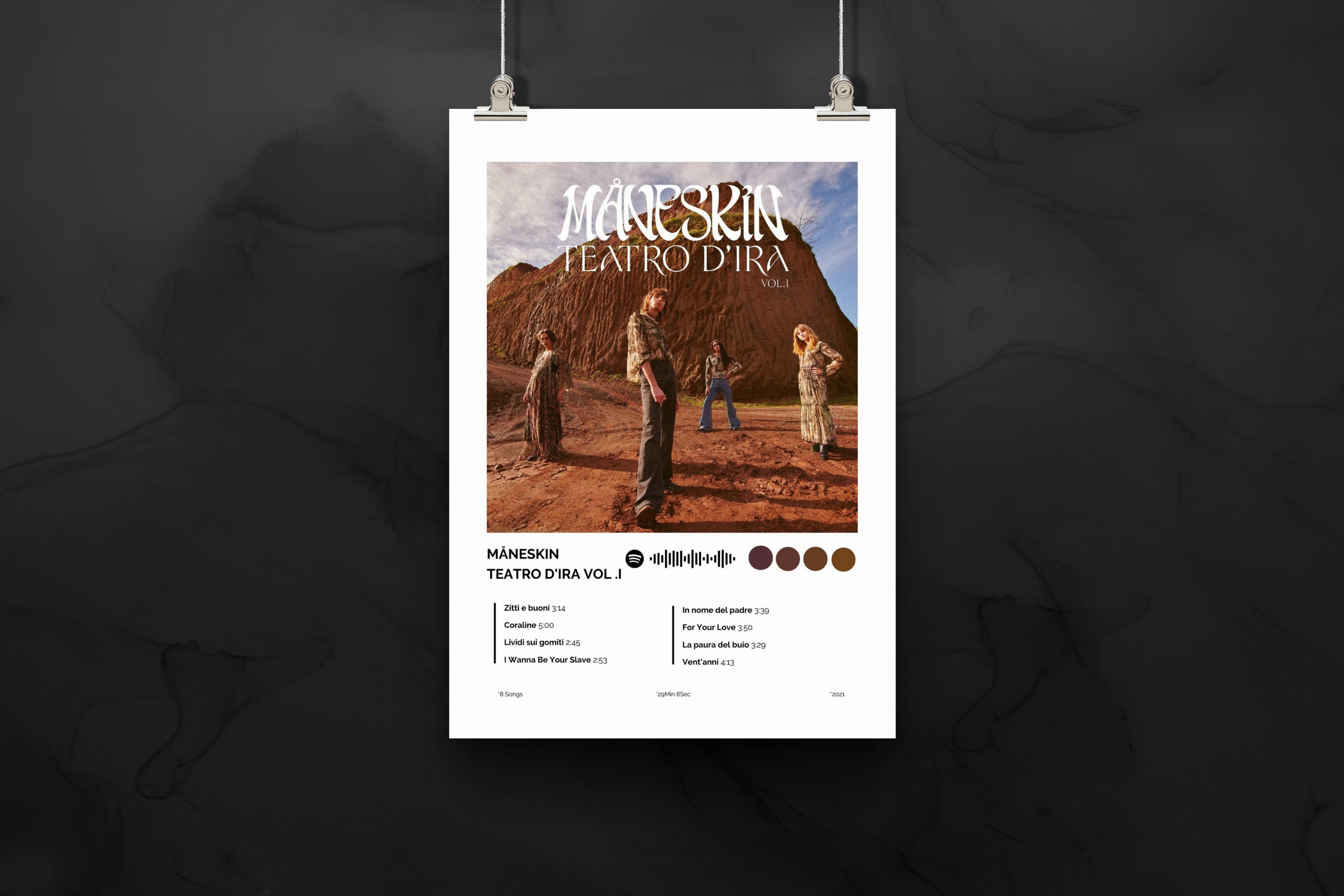 MÅNESKIN Album Poster - Maneskin Print - Maneskin Rock Music Album ...