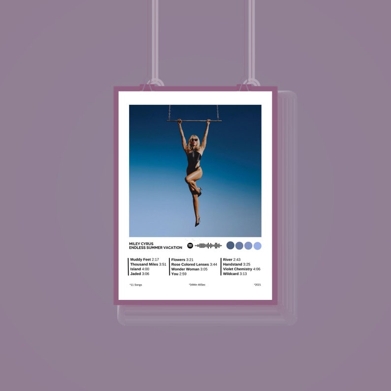 Miley Cyrus Endless Summer Vacation Album Poster - Miley Cyrus Flowers ...