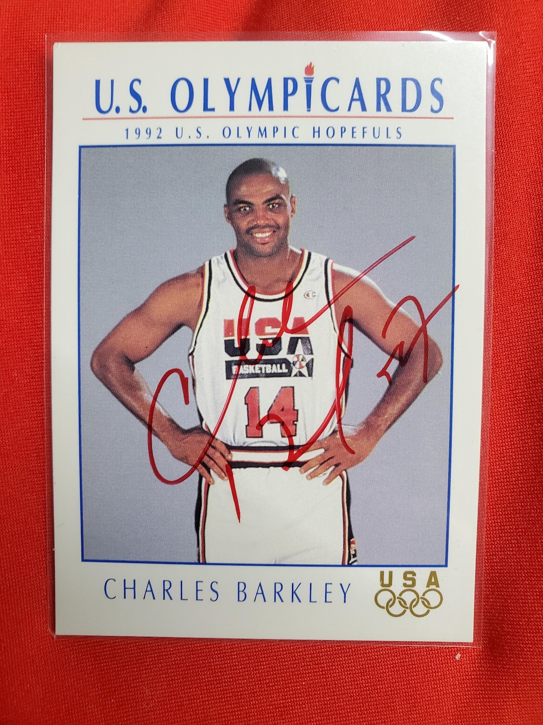 Charles Barkley Authentic Hand Signed 1991 Hoops Basketball Card ...