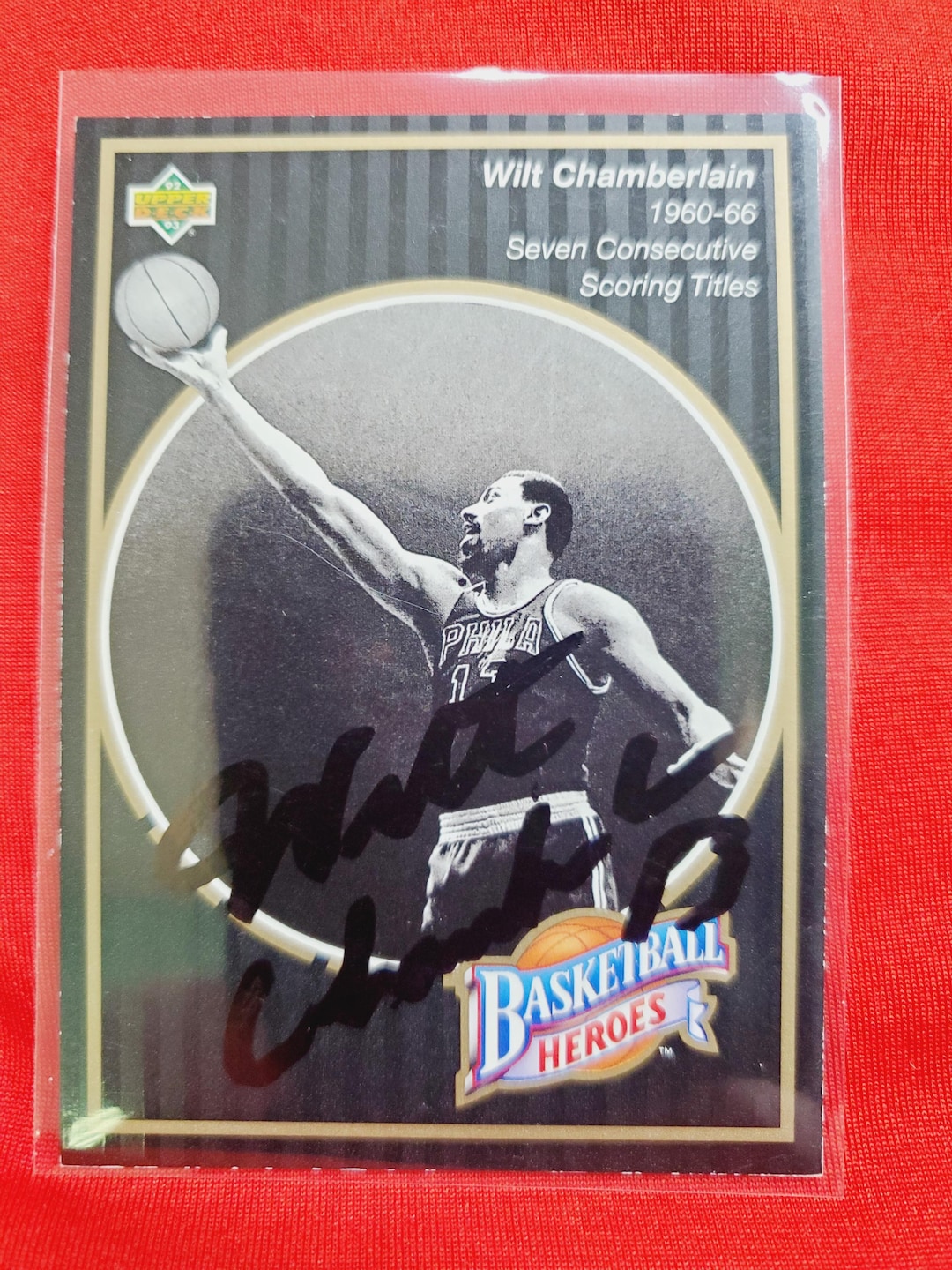 Wilt Chamberlain Authentic Hand Signed Basketball Card Autographed Los ...