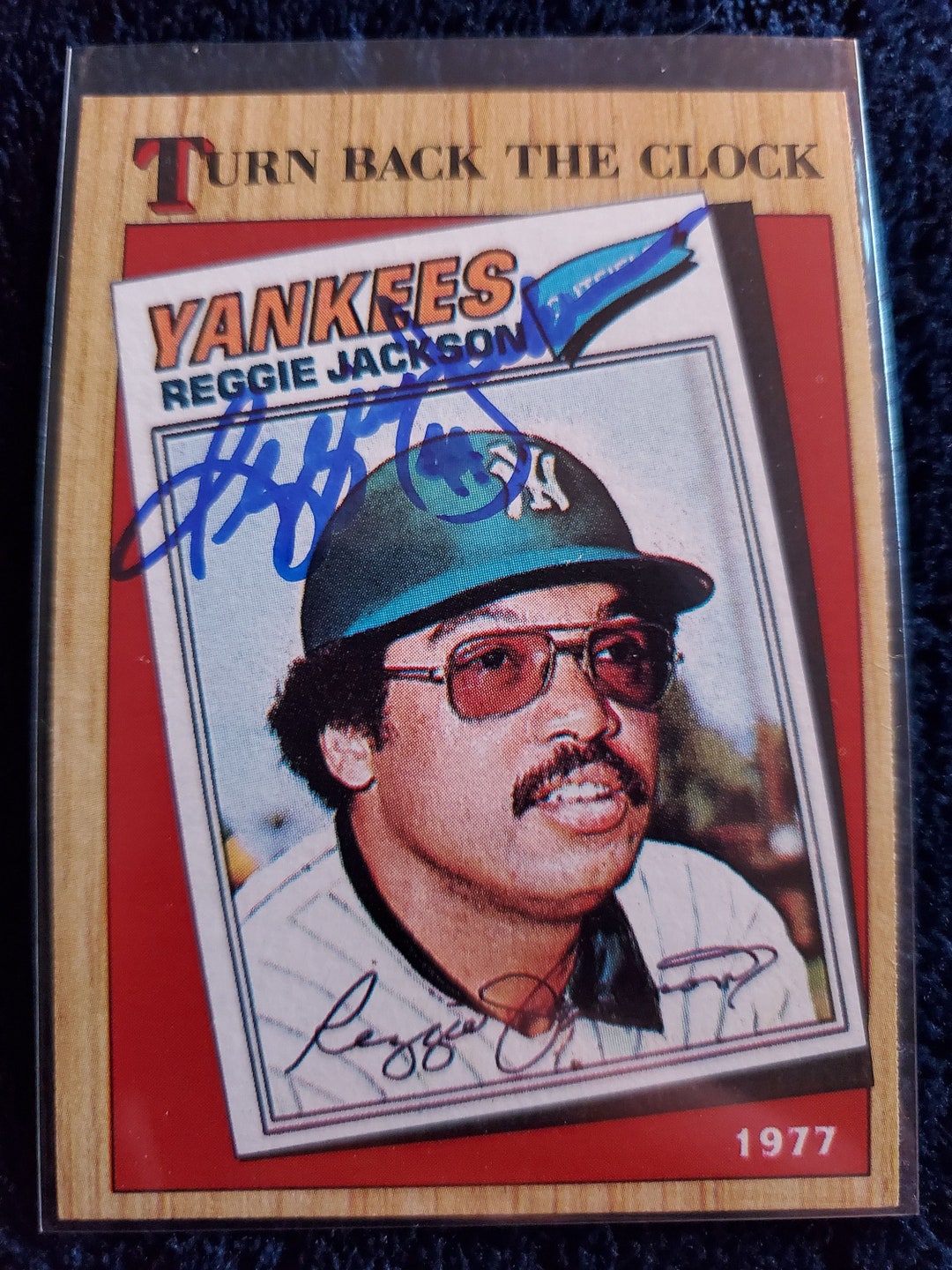 Reggie Jackson Authentic Hand Signed 1987 Topps Baseball Card HOF ...