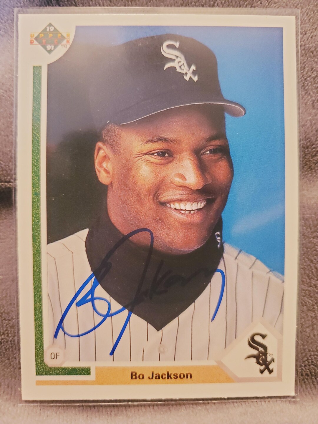 Bo Jackson Authentic Hand Signed 1991 Upper Deck Baseball Card ...