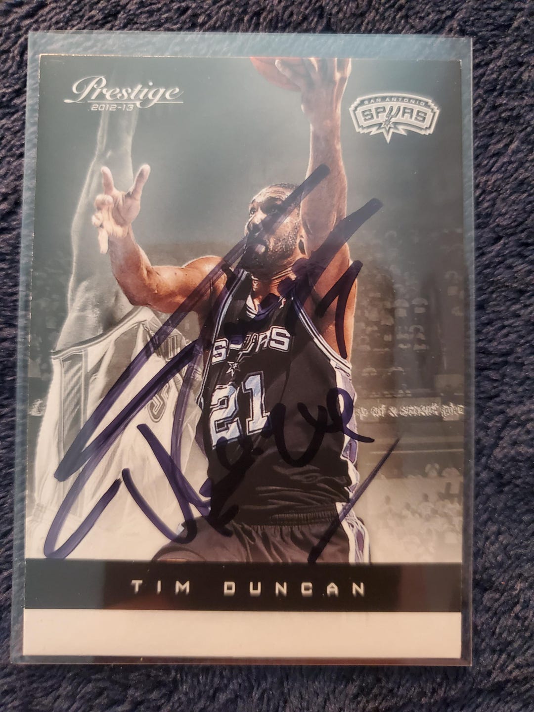 Tim Duncan Authentic Hand Signed 2018 Prestige Basketball Card ...