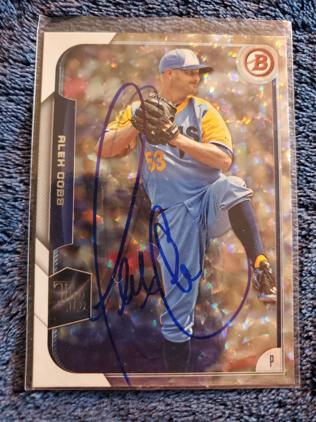 Alex Cobb Authentic Hand Signed 2015 Bowman Silver Ice Card Autographed ...