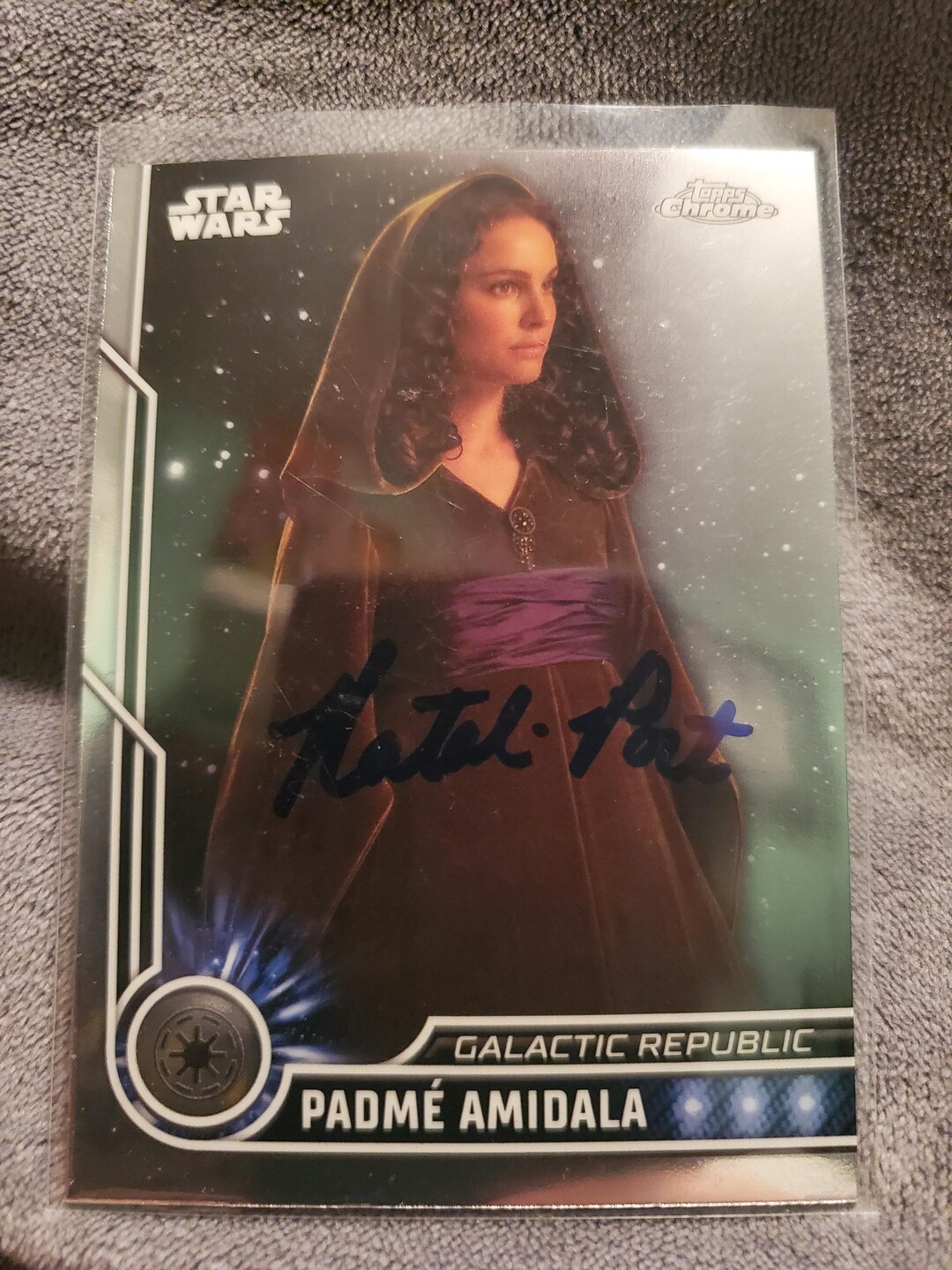 Natalie Portman Authentic Hand Signed Star Wars Card Autographed Padme ...