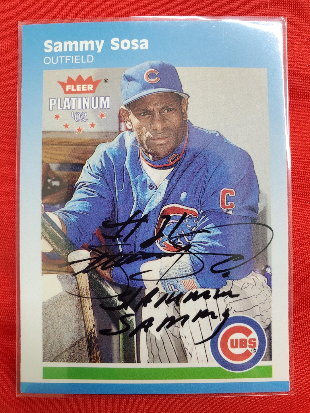 Sammy Sosa Authentic Hand Signed 2002 Fleer Baseball Card Autographed ...