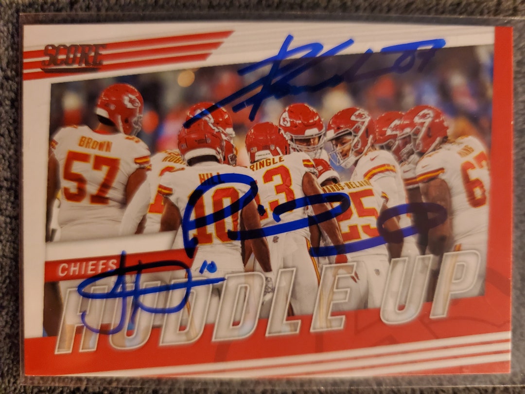 Patrick Mahomes Travis Kelce & Tyreek Hill Authentic Hand Signed Panini ...