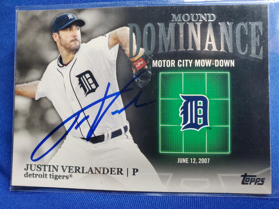 Justin Verlander Authentic Hand Signed 2012 Topps Baseball Card NY Mets ...