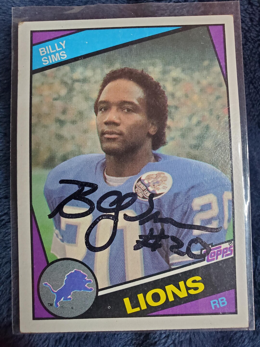 Billy Sims Authentic Hand Signed 1984 Topps Football Heroes Card ...