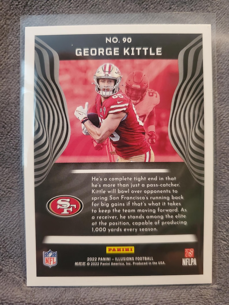 George Kittle Authentic Hand Signed Panini Football Card Autographed ...