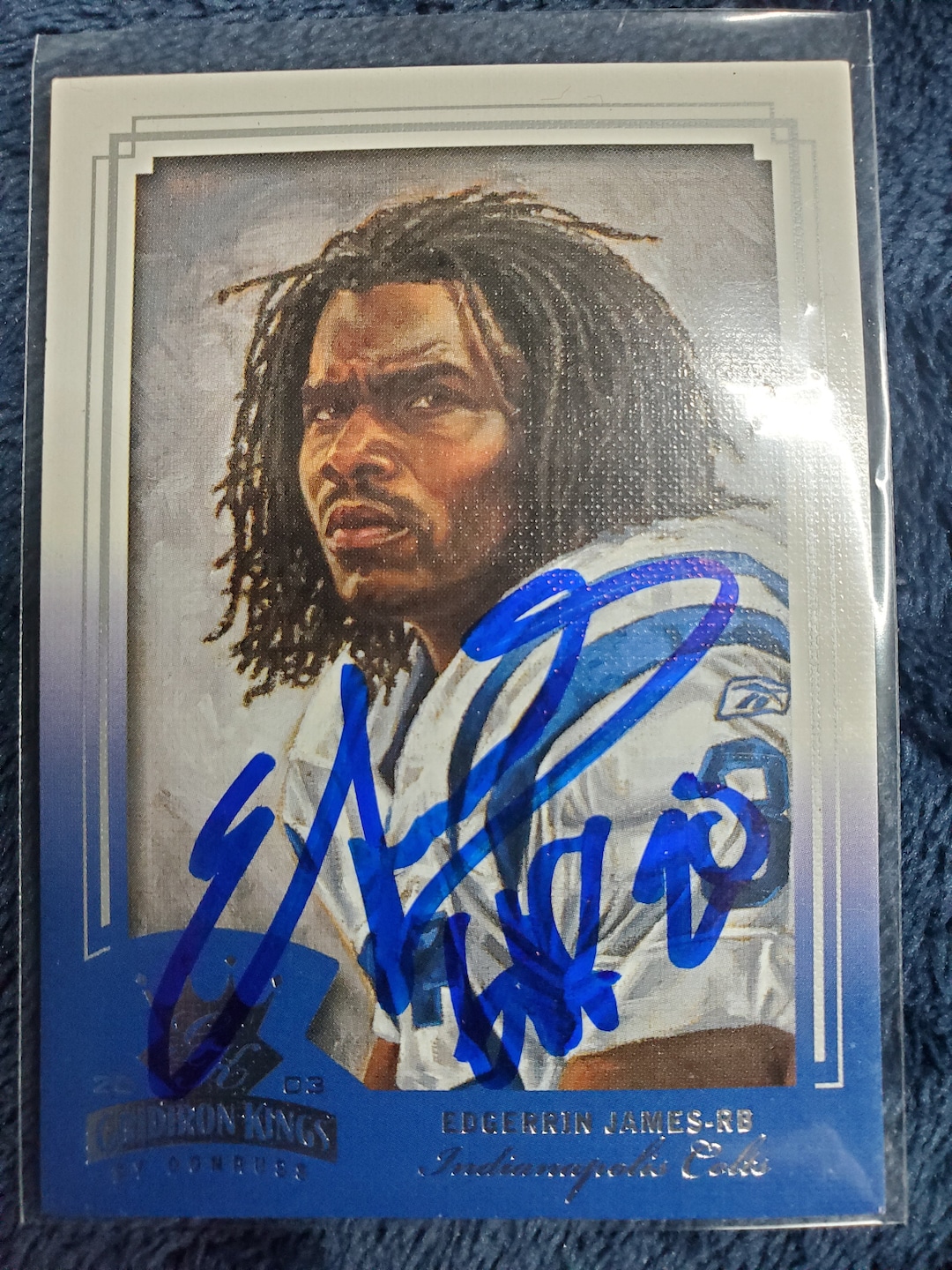 Edgerrin James Authentic Hand Signed 2003 Donruss Gridiron Kingscard ...