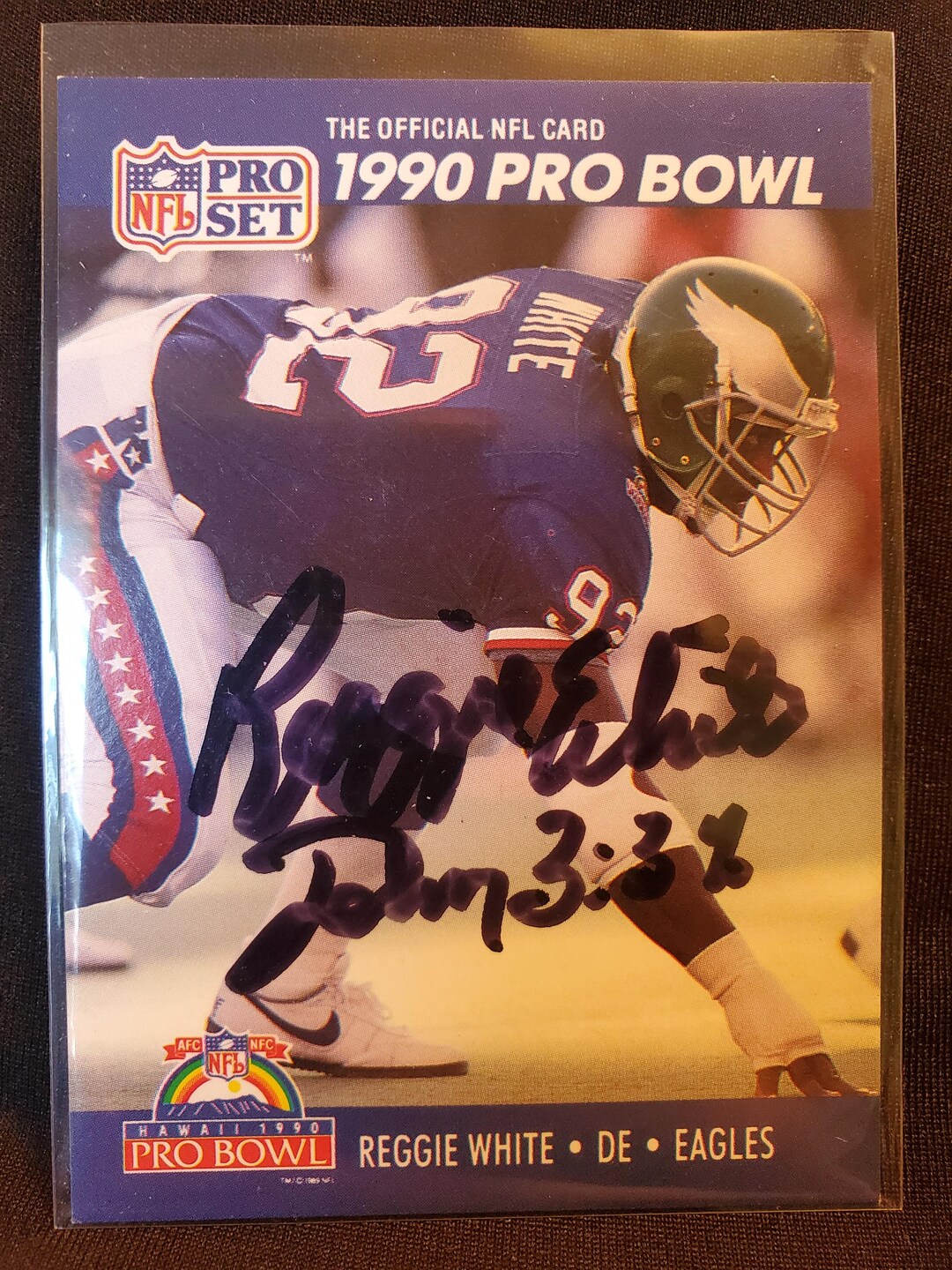 Reggie White Authentic Hand Signed 1990 Pro Set Card Autographed HOF ...