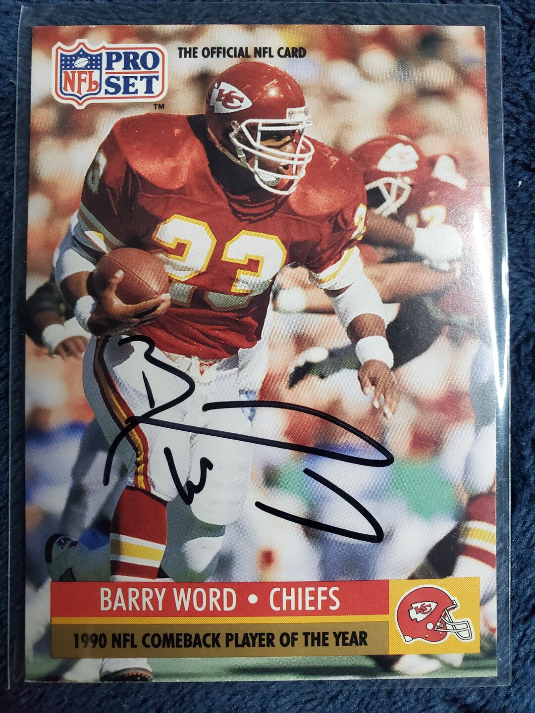 Barry Ward Authentic Hand Signed 1991 Pro Set Card Autographed KC ...