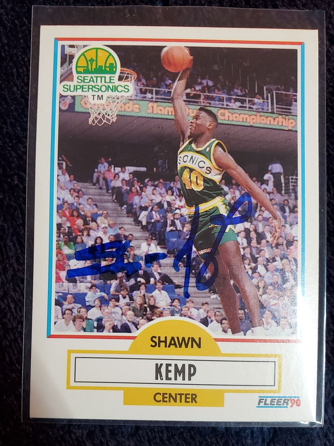 Shawn Kemp Authentic Hand Signed 1990 Fleer Rookie Basketball Card ...