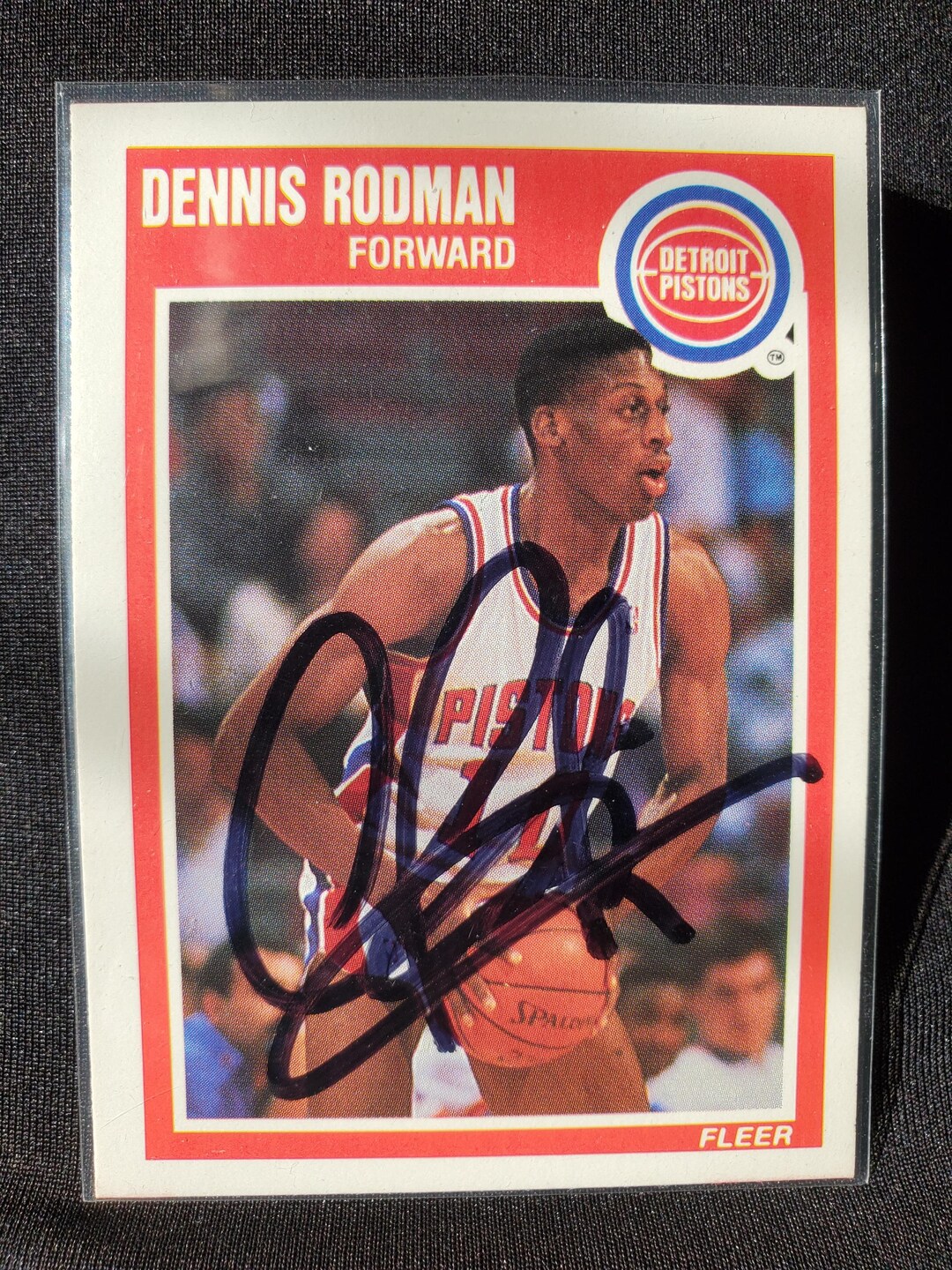 Dennis Rodman Authentic Hand Signed 1989 Fleer Basketball Card ...