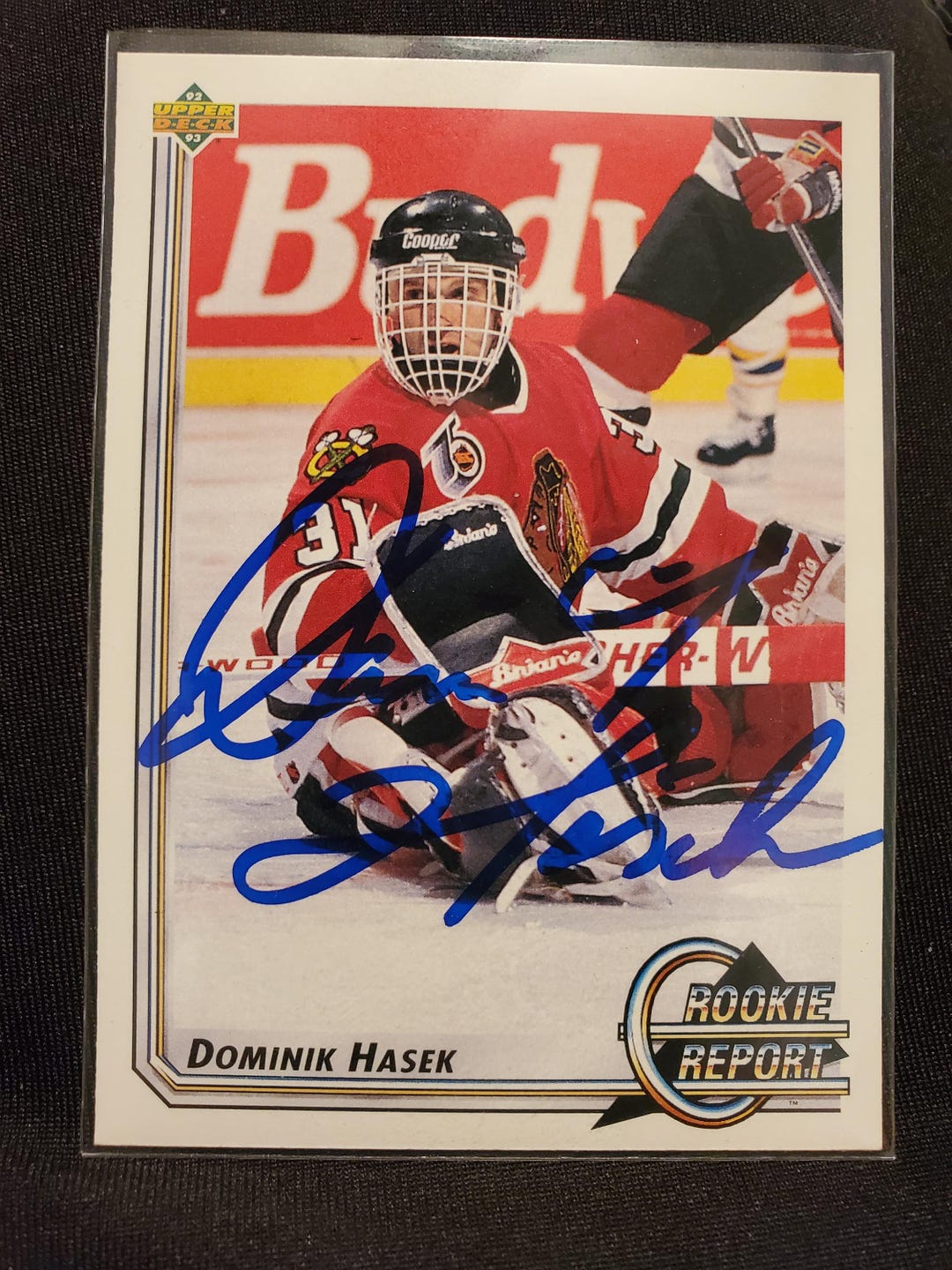 Dominik Hasek Authentic Hand Signed Upper Deck Rookie Card Autographed ...