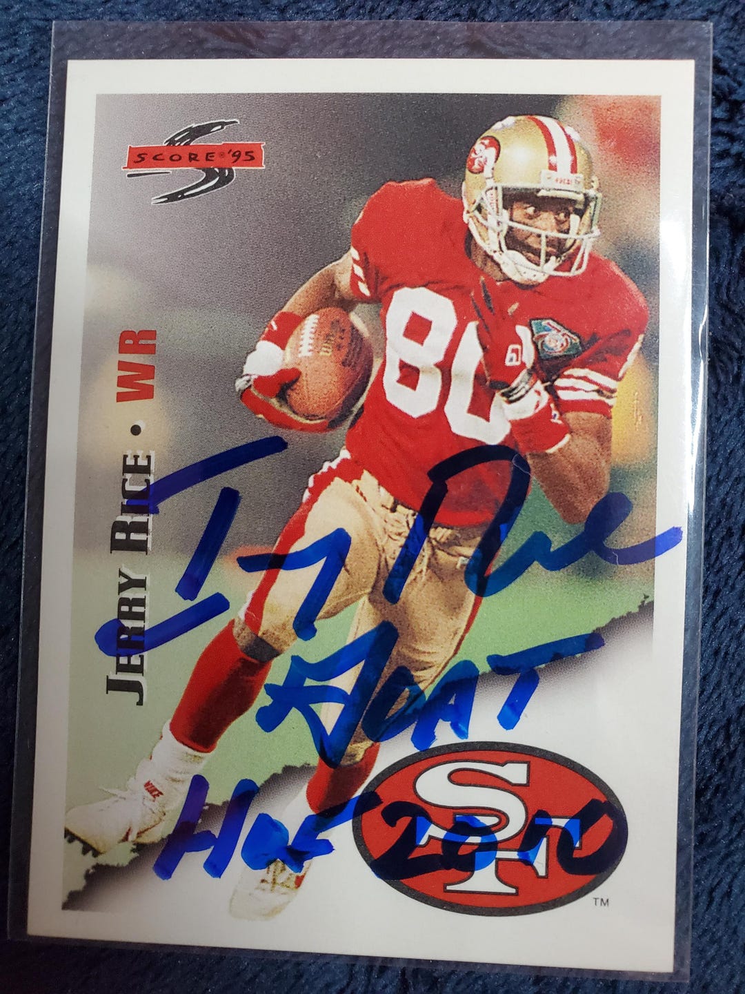 Jerry Rice Authentic Hand Signed 1995 Score Card Autographed HOF ...