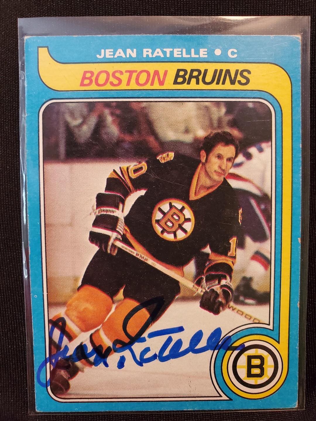 Jean Ratelle Authentic Hand Signed 1979 Topps Hockey Card Boston Bruins ...