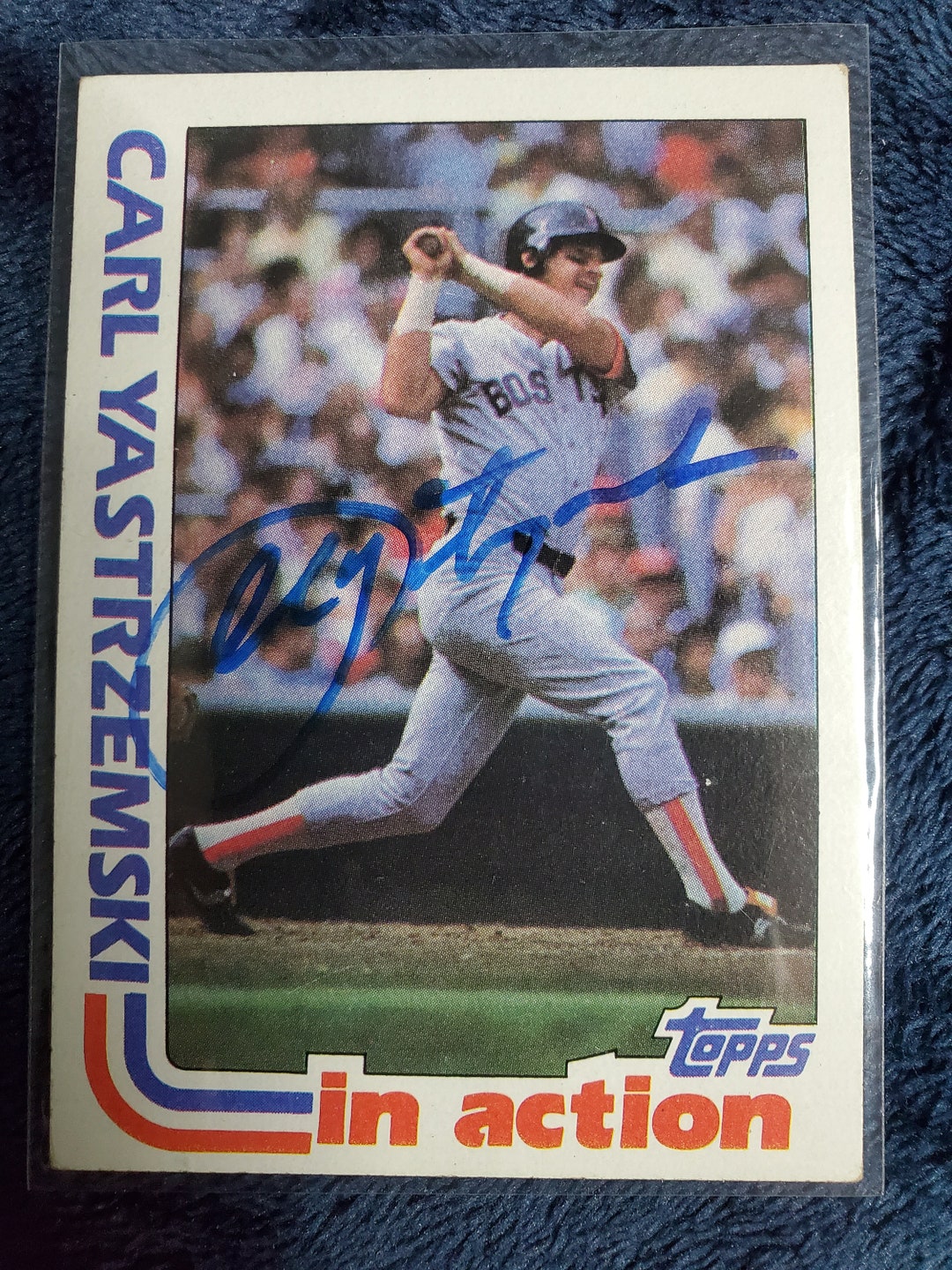 Carl Yastrzemski Signed 1982 Topps Baseball Card HOF Autographed Yaz ...