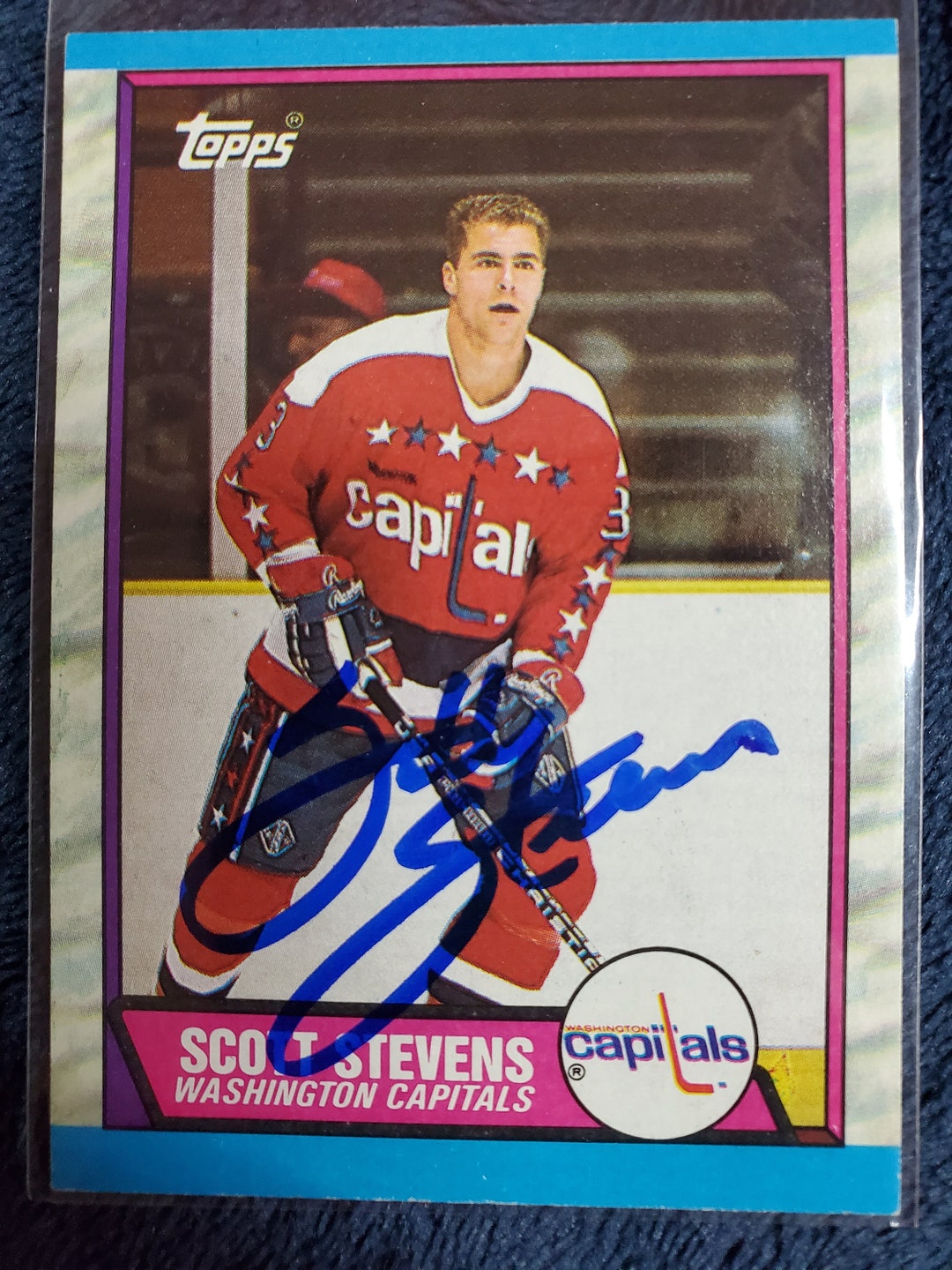 Scott Stevens Authentic Hand Signed 1989 Topps Card Autographed Hockey ...