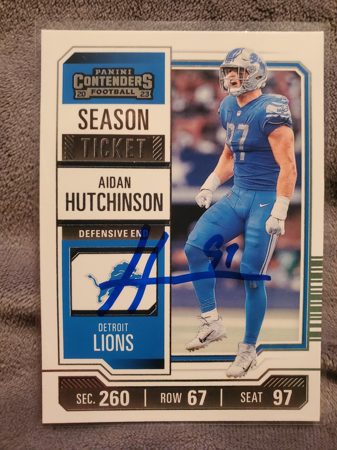 Aidan Hutchinson Authentic Hand Signed 2023 Panini Card Autographed ...