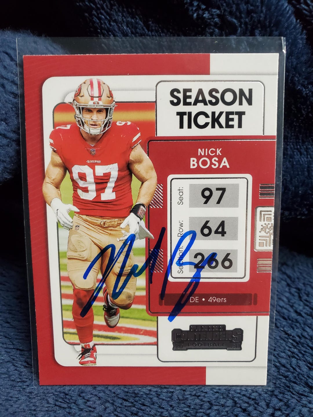 Nick Bosa Authentic Hand Signed 2021 Contenders Card Autographed Future Football Hall of Fame ...