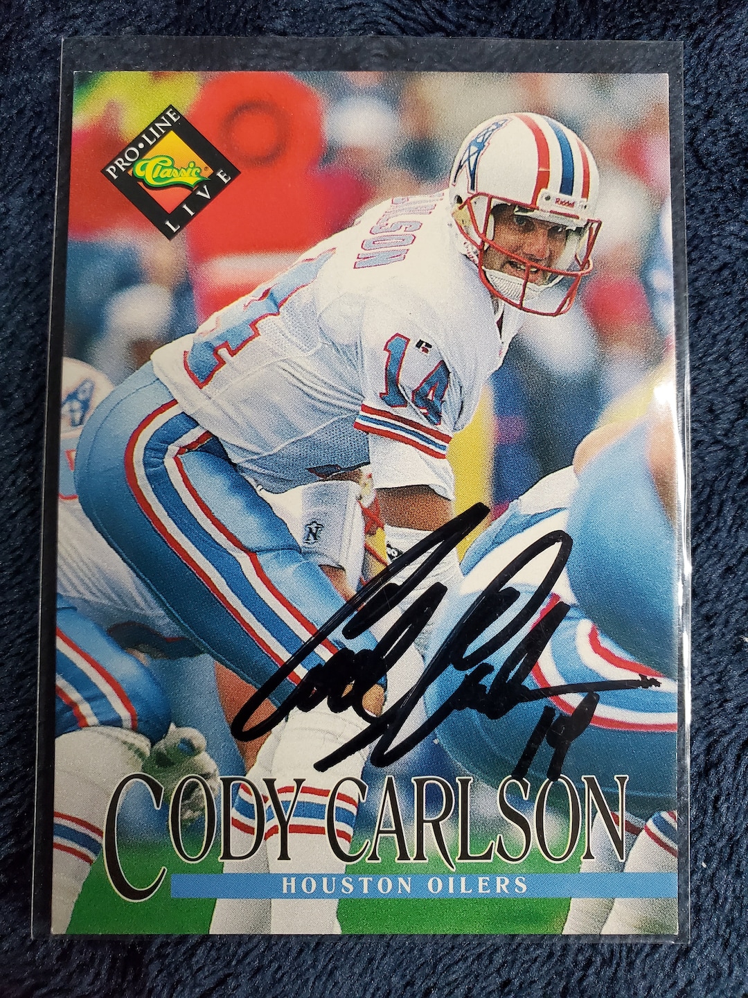 Cody Carlson Authentic Hand Signautograpclassic Football Card ...