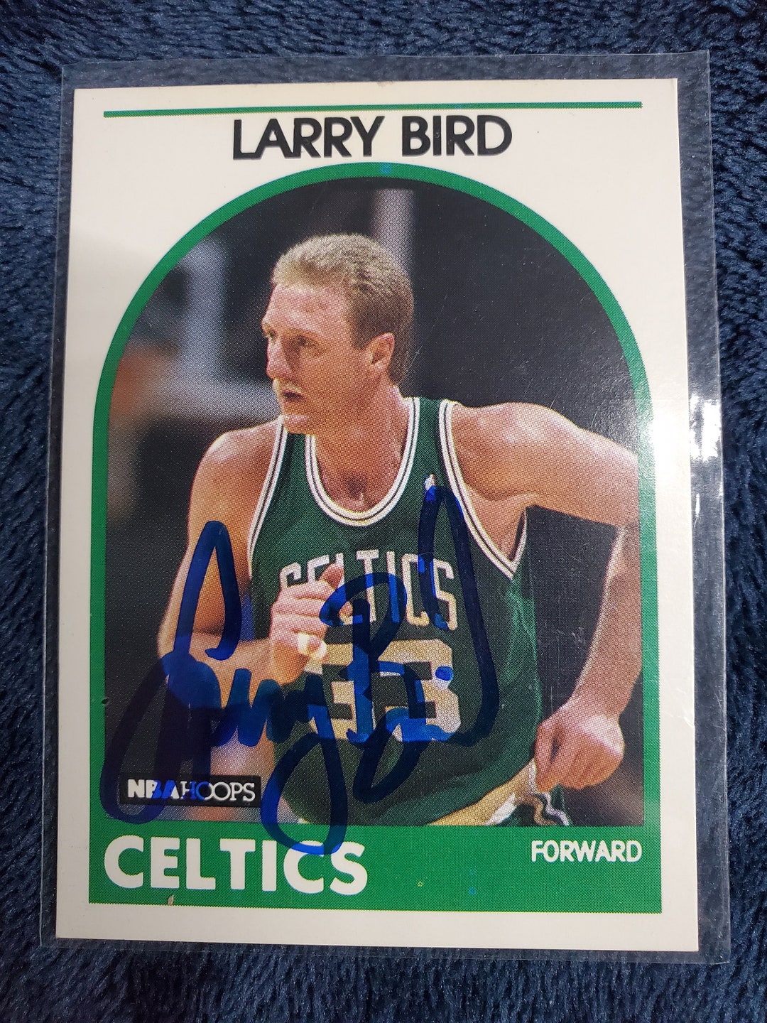 Larry Bird Authentic Hand Signed 1989 Hoops Basketball Card Autographed ...