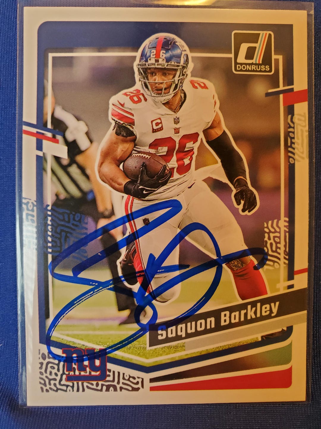 Saquon Barkley Authentic Hand Signed 2023 Donruss Football Card ...