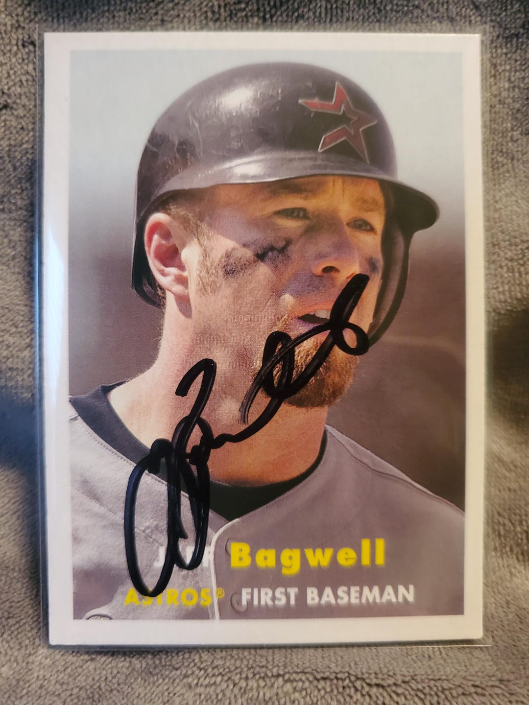 Jeff Bagwell Authentic Hand Signed 2005 Topps Baseball Card Autographed ...
