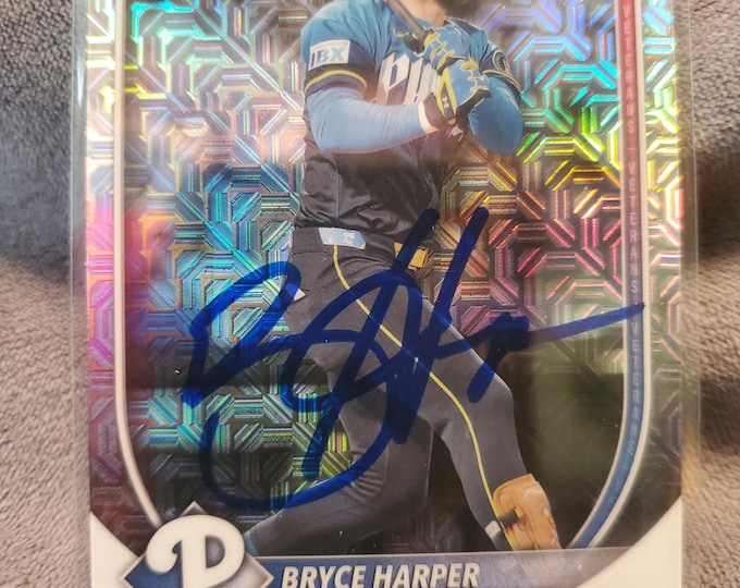 Bryce Harper Authentic Hand Signed Bowman Baseball Card Autographed ...