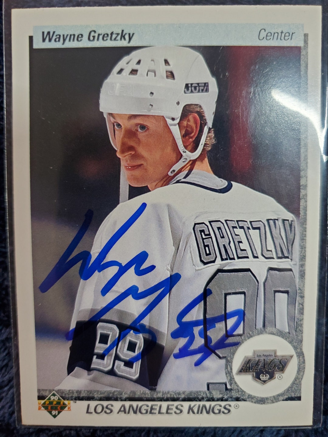 Wayne Gretzky Authentic Hand Signed 1990 Upper Deck Card Autographed Hockey Hall of Fame ...