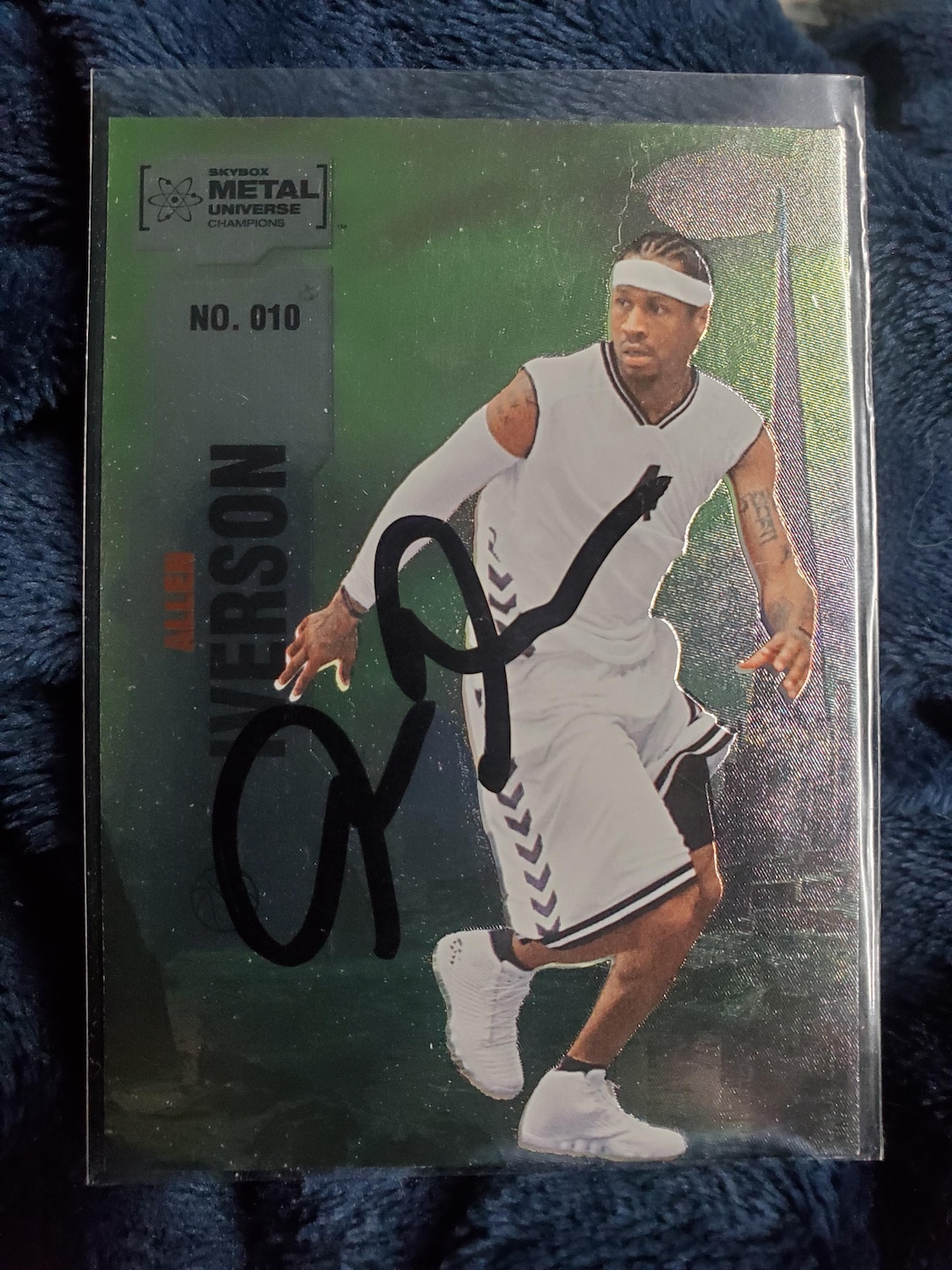 Allen Iverson Authentic Hand Signed Metal Universe Basketball Card ...